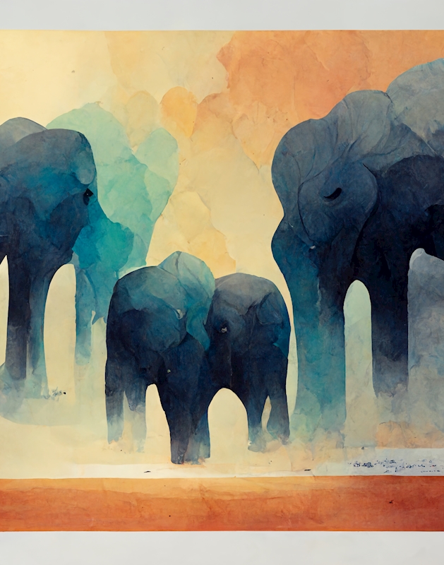 Elephants posters & prints by White Terrier Art - Printler