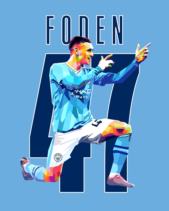 Phil Foden WPAP posters & prints by Awang Widyatama - Printler